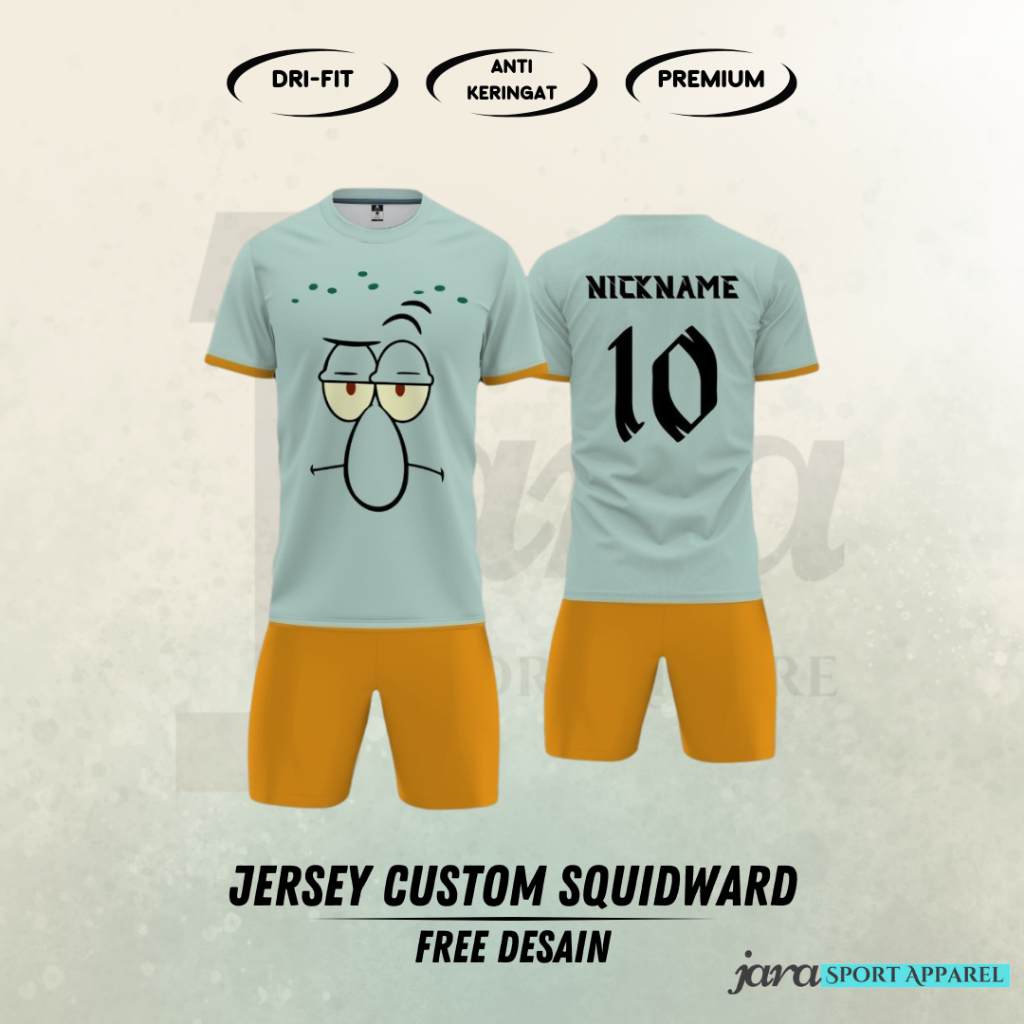 Spongebob CARTOON Jersey Squidward, Sandy, Tuan Krab Edition Football ...