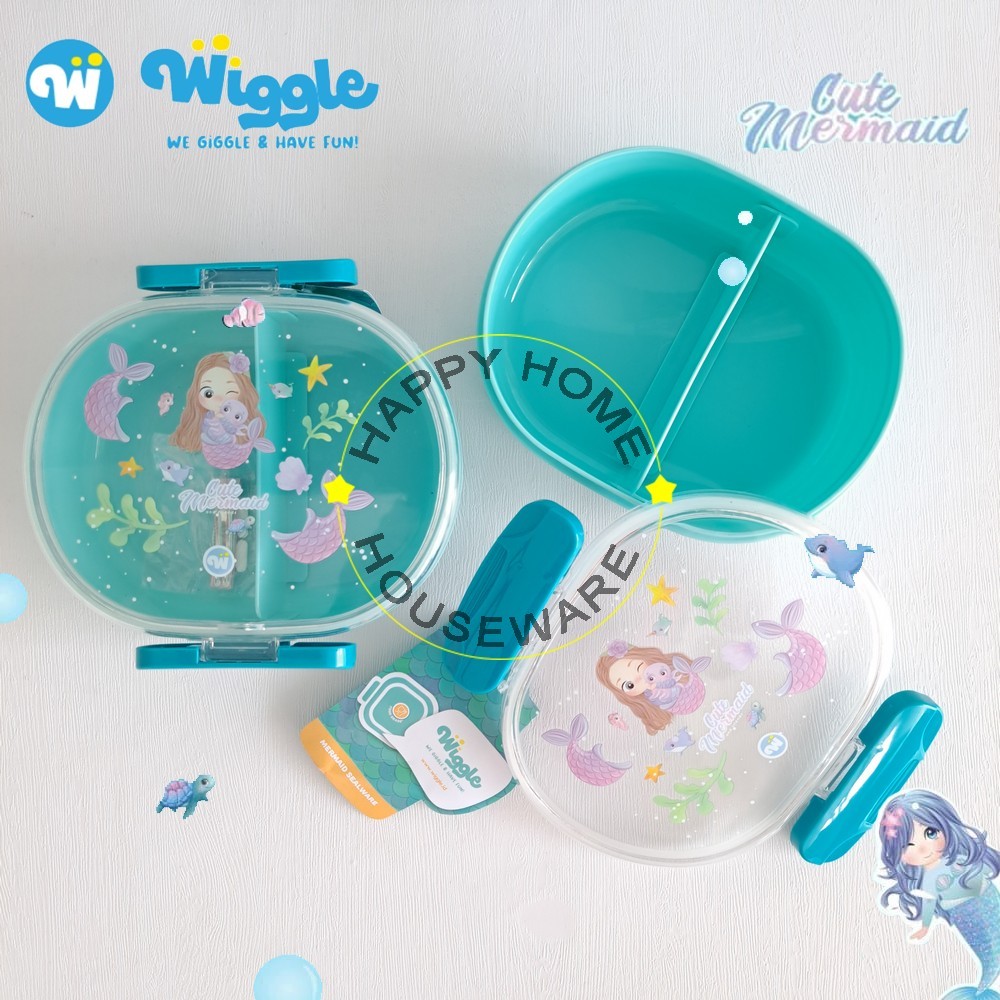 Wiggle Little Mermaid Lunch Box Oval 730ml | Loose Bulkhead Lunch Box ...