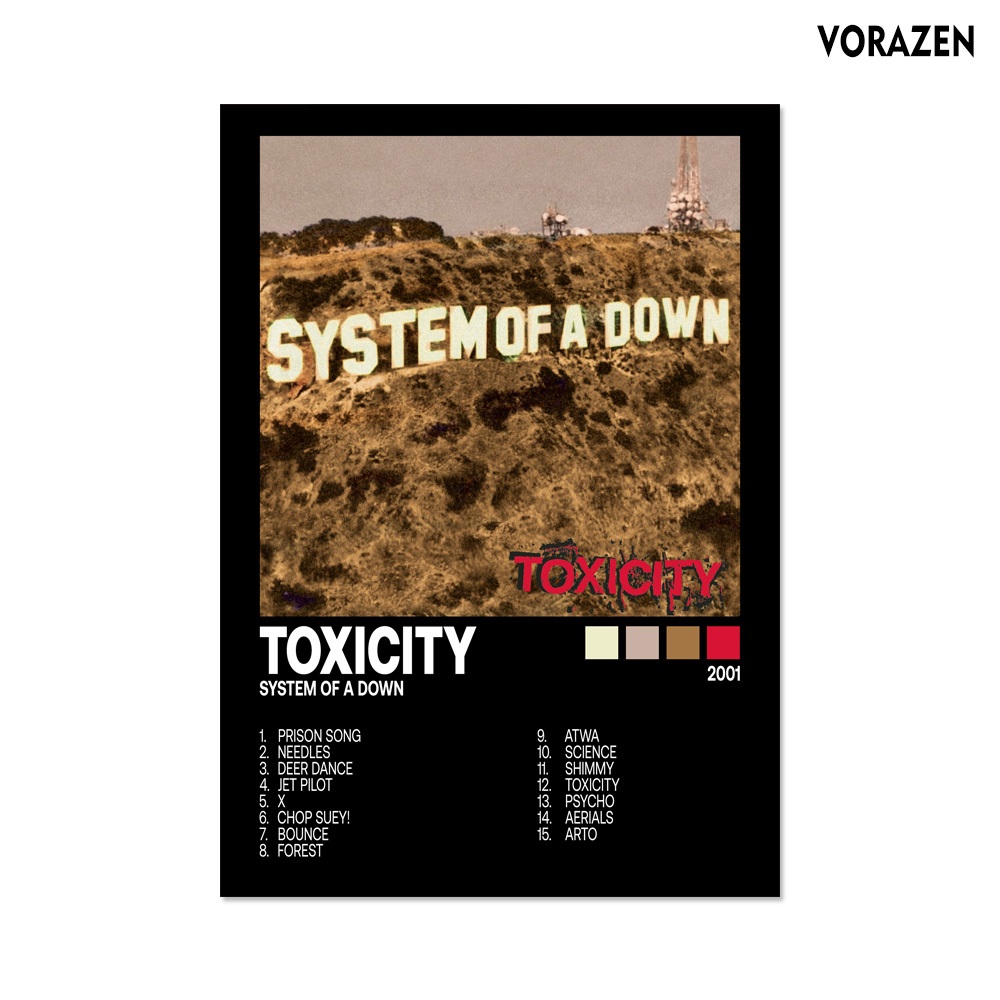 System OF A DOWN TOXICITY POSTER COVER ALBUM | Music POSTER A2 A3 A4 ...