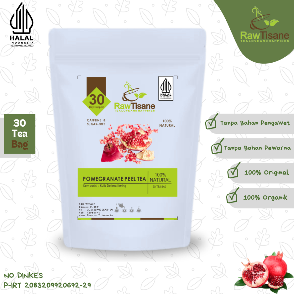Raw TISANE Pomegranate Peel Tea: Pomegranate Peel Tea Bags Contains 30 ...