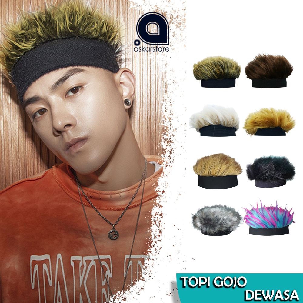 Men's Fake Hair wig Hat anime cosplay gojo | Shopee Philippines