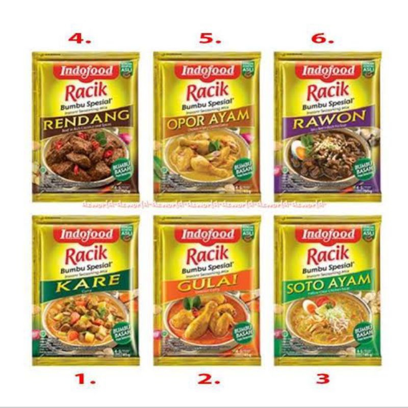 Indofood BUMBU RACIK ALL VARIANT 45G | Shopee Philippines