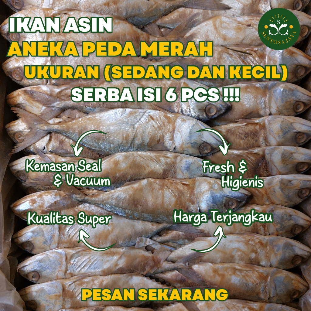 MERAH Salted Fish With Red Bloated Peda Contents 6pcs Medium And Small ...