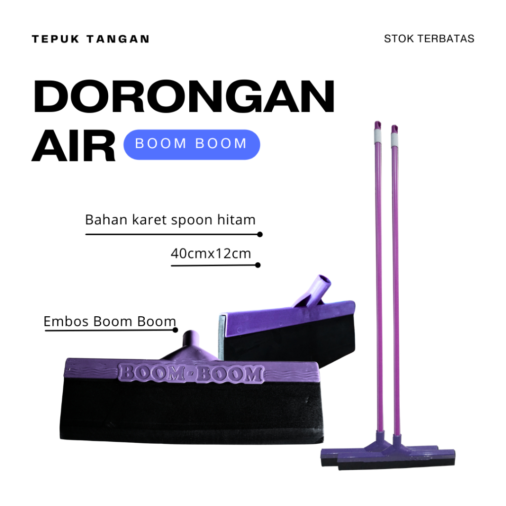 Original BOOM CLEAN Water Push Floor Wiper / Rubber Water Mop / Floor ...