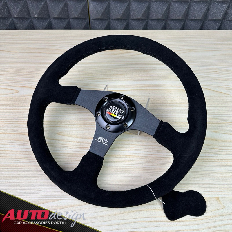 Mugen Universal 14 Inch Suede Leather Car Racing Steering Wheel ...