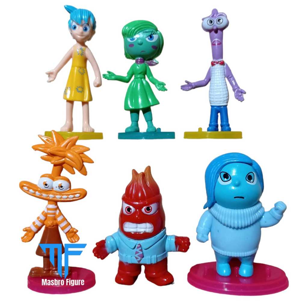Action Figure Inside Out 2 Joy Riley Anxiety Sidness Set Of 6pcs ...