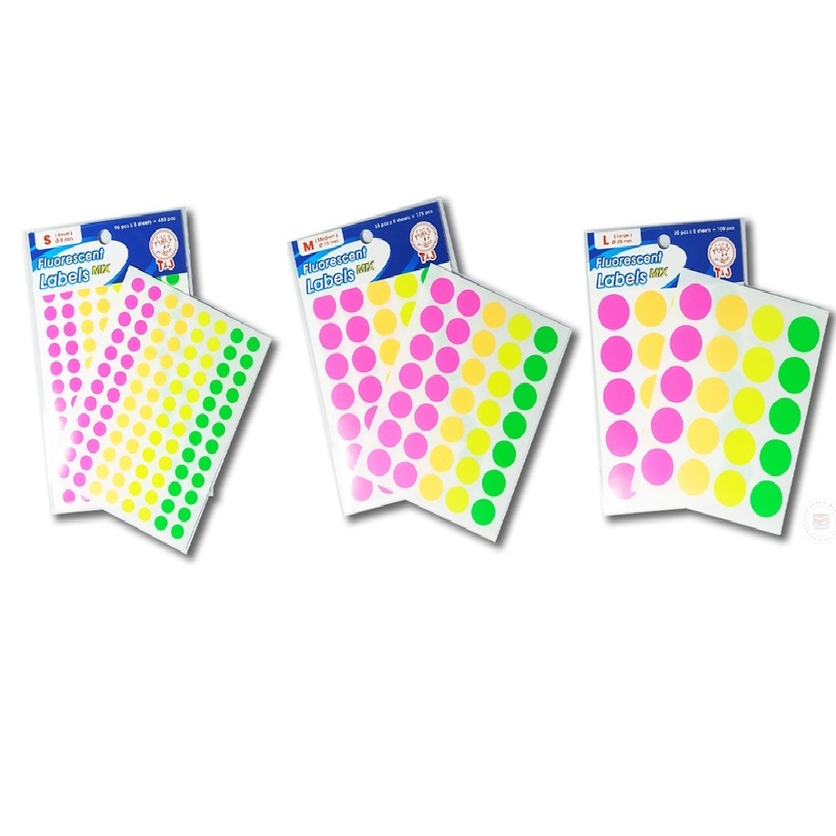 Tom & JERRY - Fluorescent Label Mix Size S/M/L Round Sticker | Shopee ...