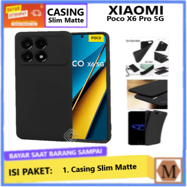 Case Slim Black Matte Xiaomi Poco X6 Pro 5G Casing Protect Camera Full ...