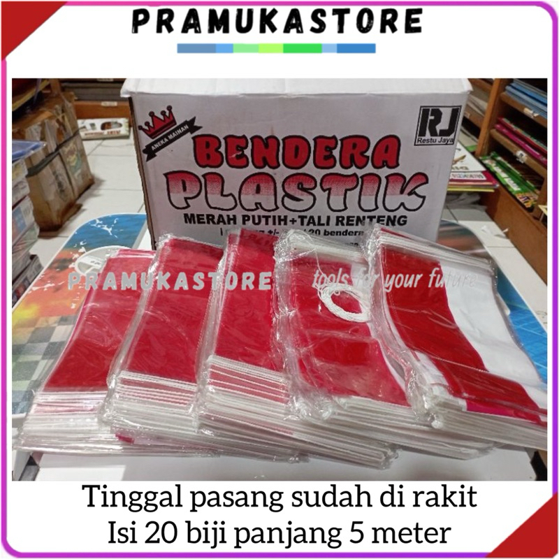 MERAH The plastic flag is assembled, just install it and contains 20 ...
