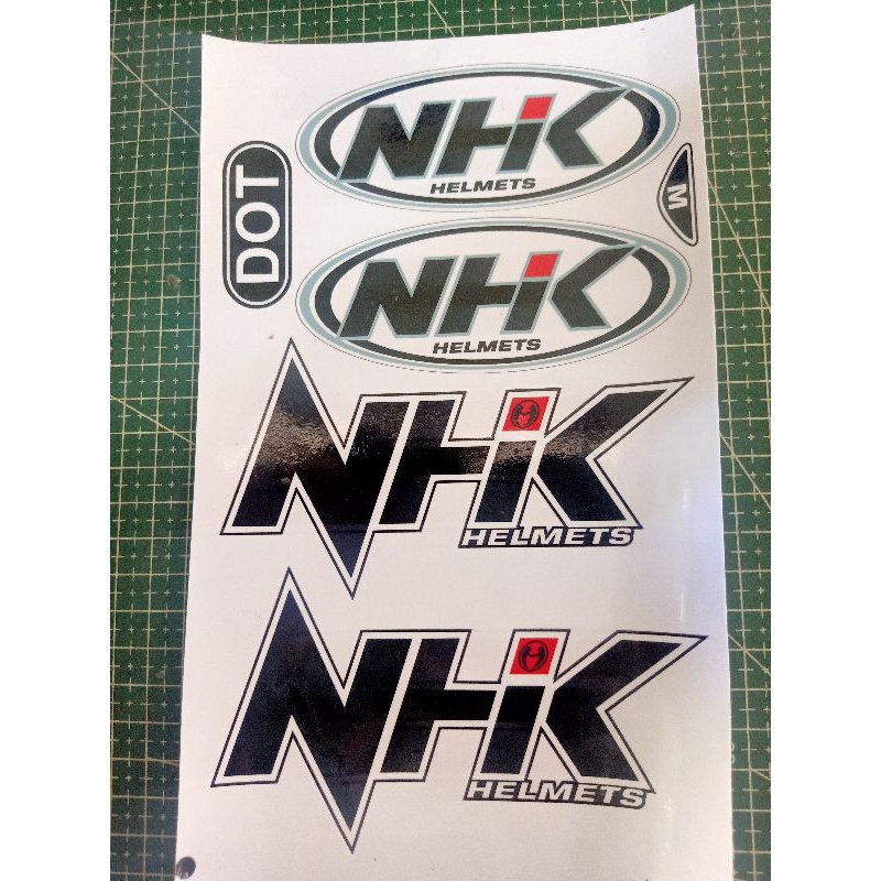 1 set of NHK helmet logo stickers, front and side, print cut model ...