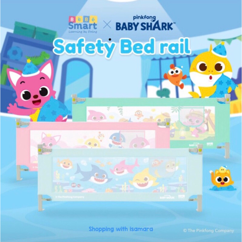 Bebe Smart x Pinkfong Baby Shark Safety Bed Rail / Mattress Guardrail ...