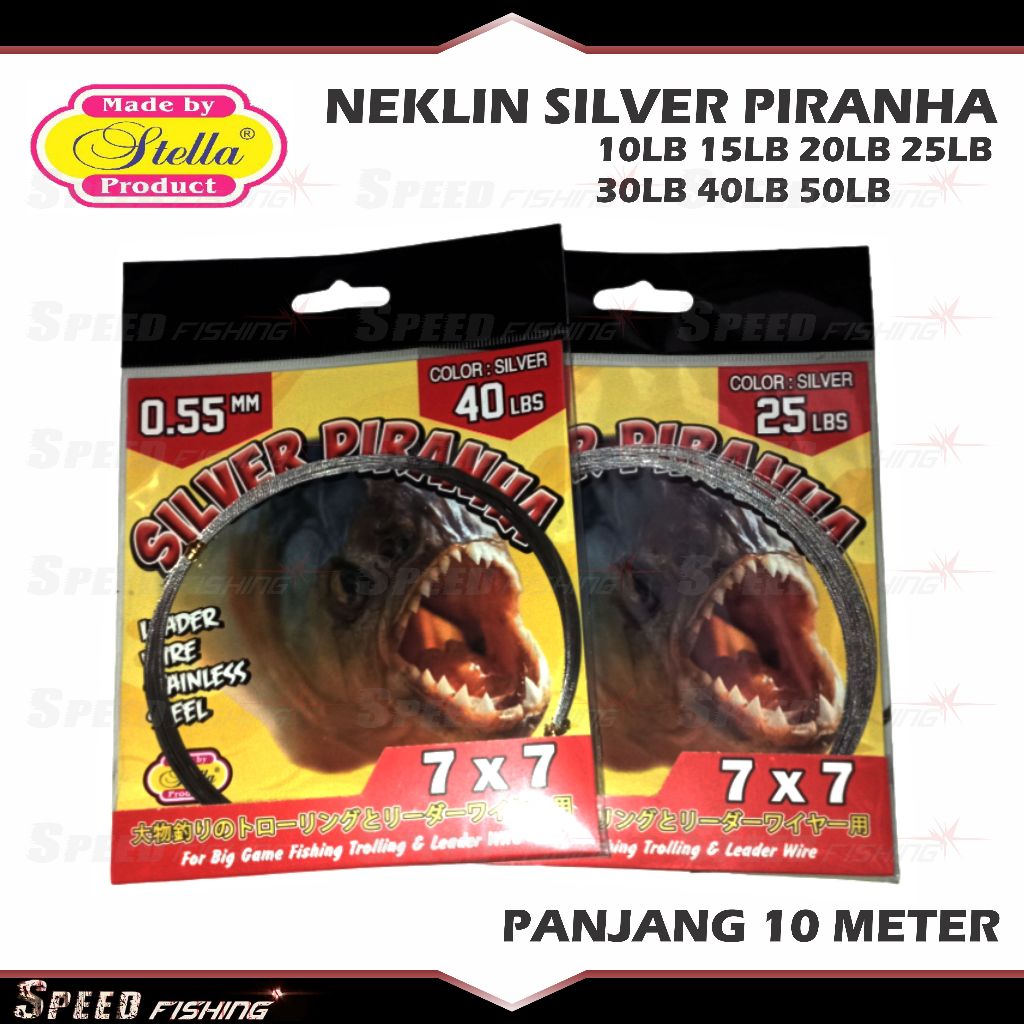 Leader Wire Stella Silver Piranha 7x7 Stainless Steel Neklin | Shopee ...