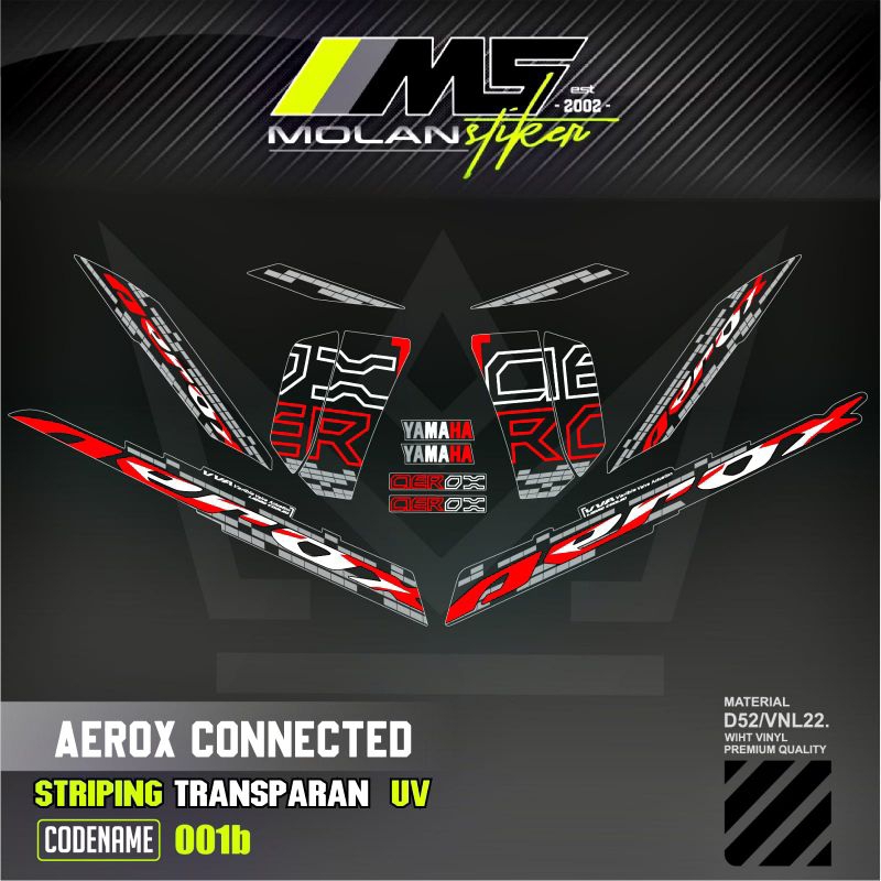 MERAH Decal Sticker Striping Transparent Variations Uv Aerox 155 ...