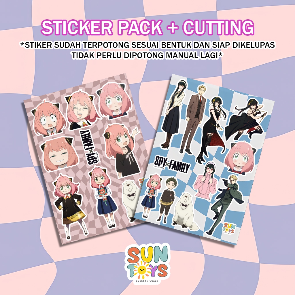 SUN Sticker Pack Anya Forger Anime Spy X Family UK A6 Cutting Kisscut ...