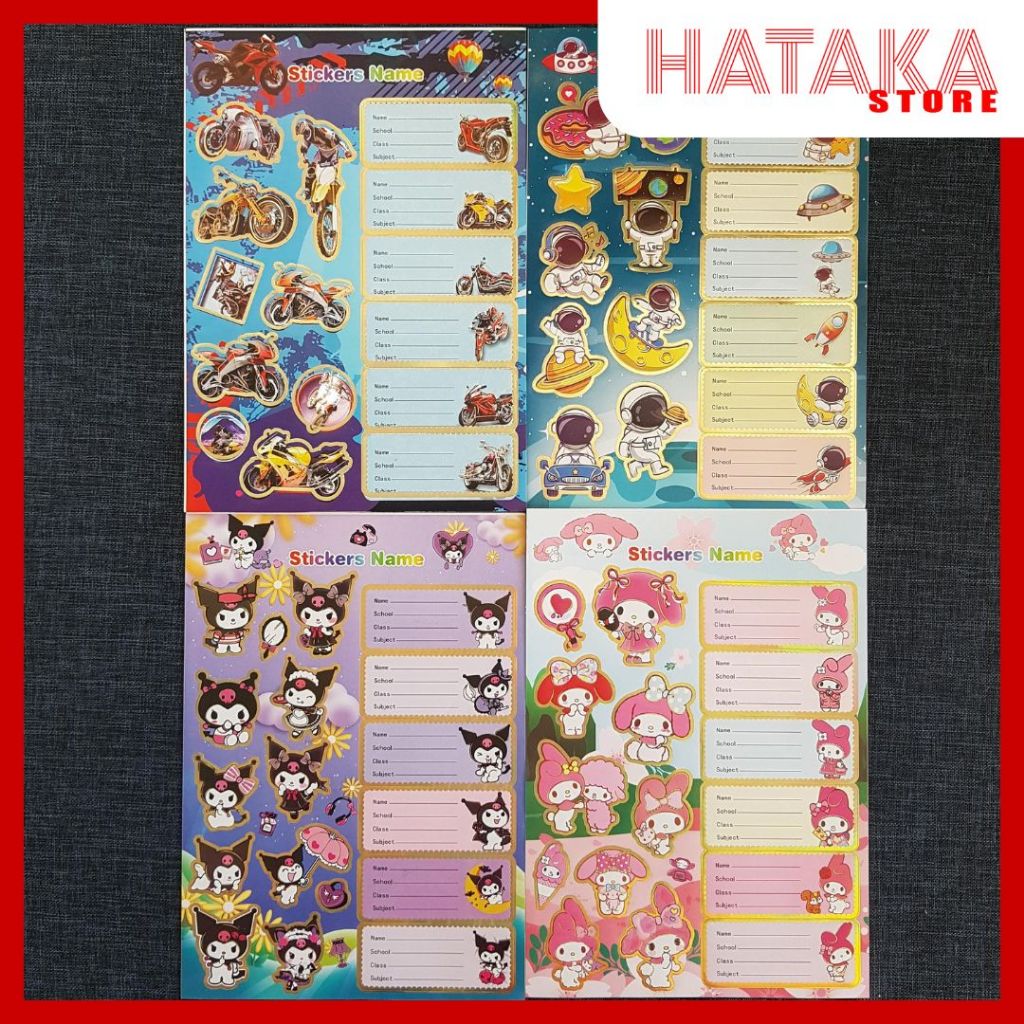 MATA Kuromi MELODY MAPEL Label Sticker MELODY Subject Label Sticker ...