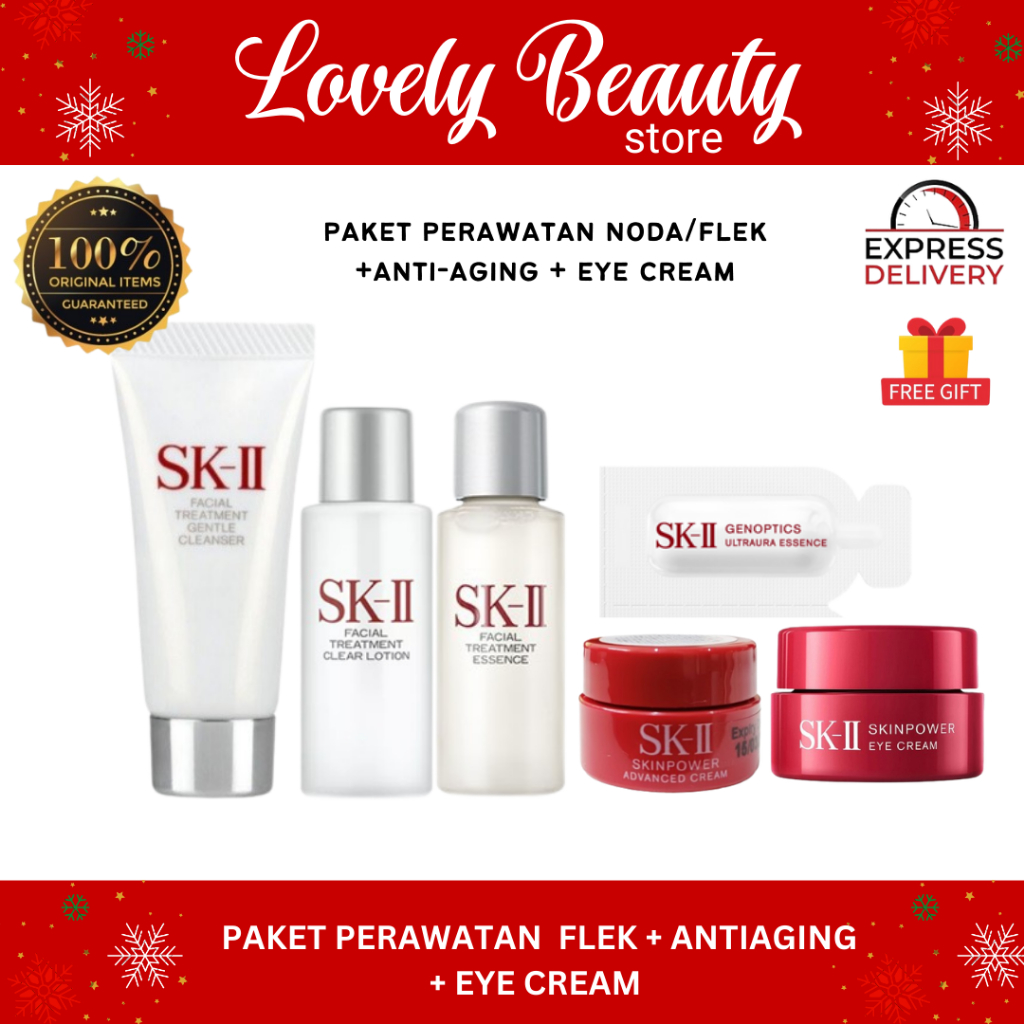 Sk II SK2 SK2 Acne Stain Treatment Package Mini Whitening Genoptics Ultraura (FLEK)+Eye Cream ...