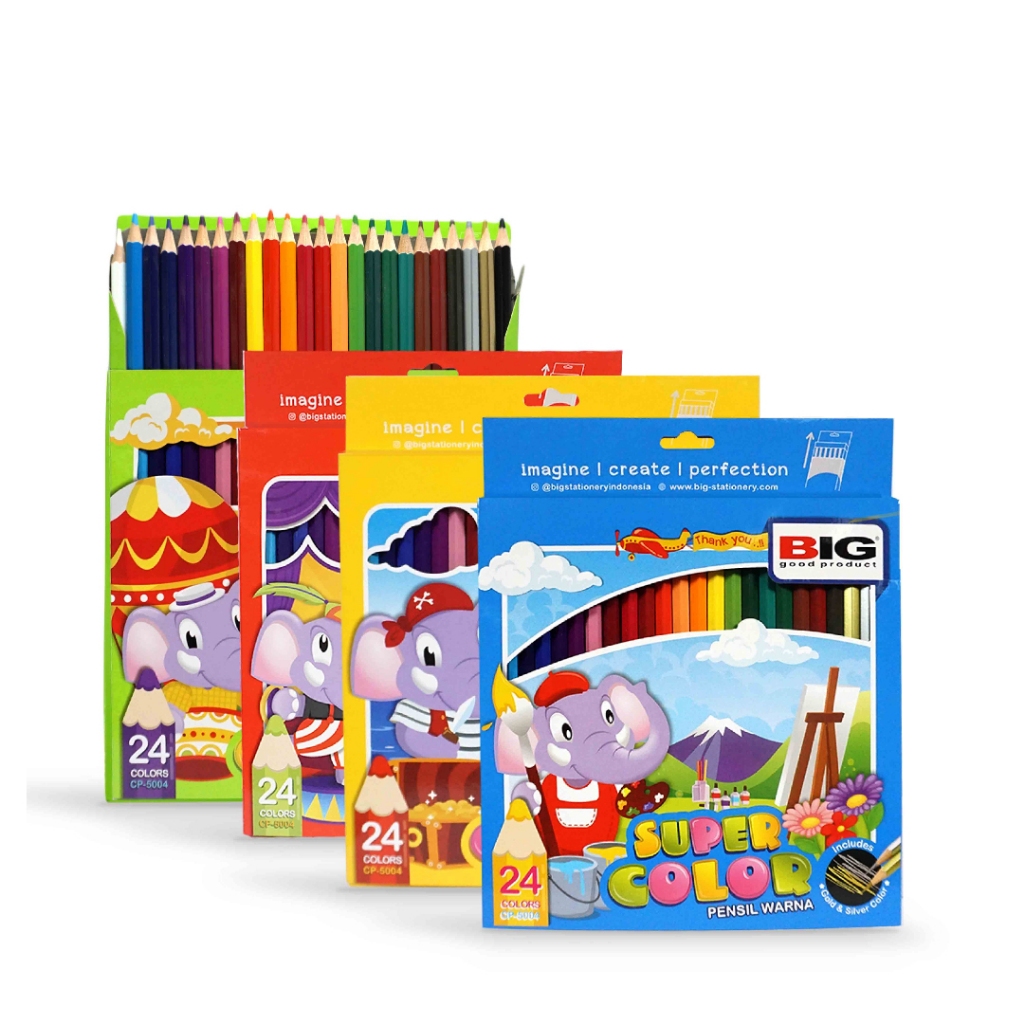 12 Colors Colored Pencils CP 5001 BIG / 18 Colors CP 5003 / 24 Colors ...