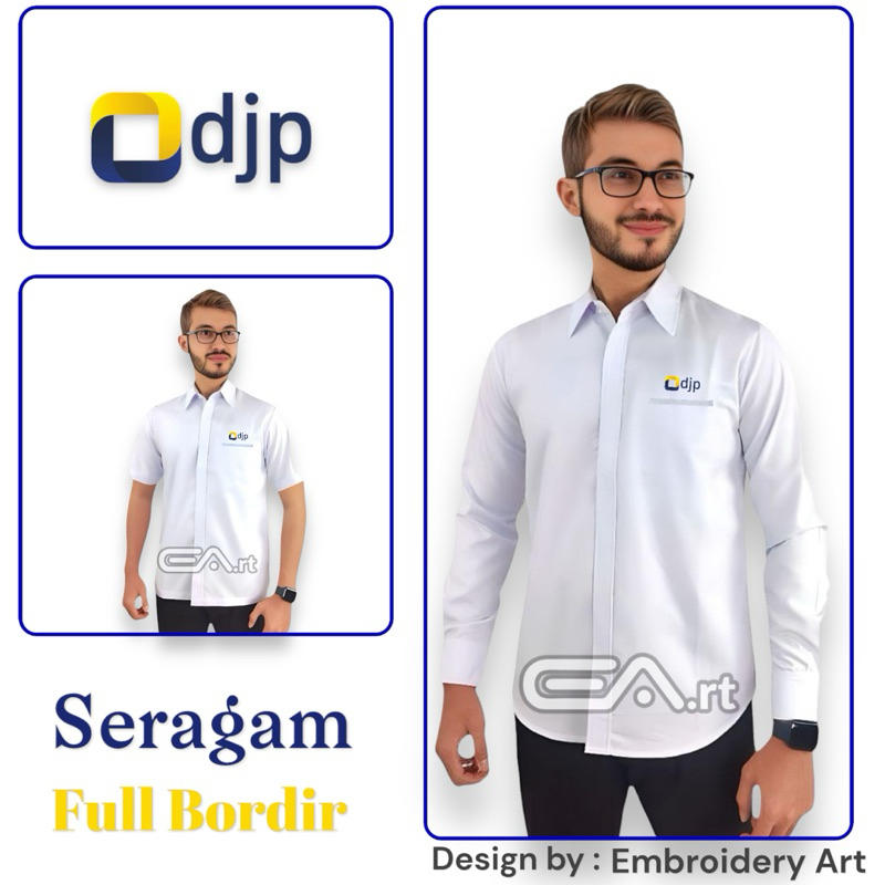 KEMEJA Djp Uniform Shirt (Director General Of Tax) Full Embroidery ...