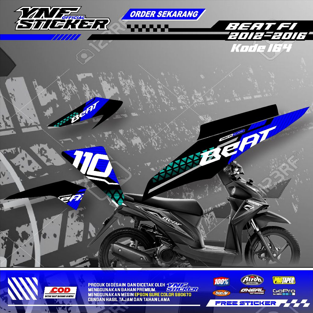 164 Striping stickers for Beat Fi Motorcycle stickers 2012 2013 2014 ...