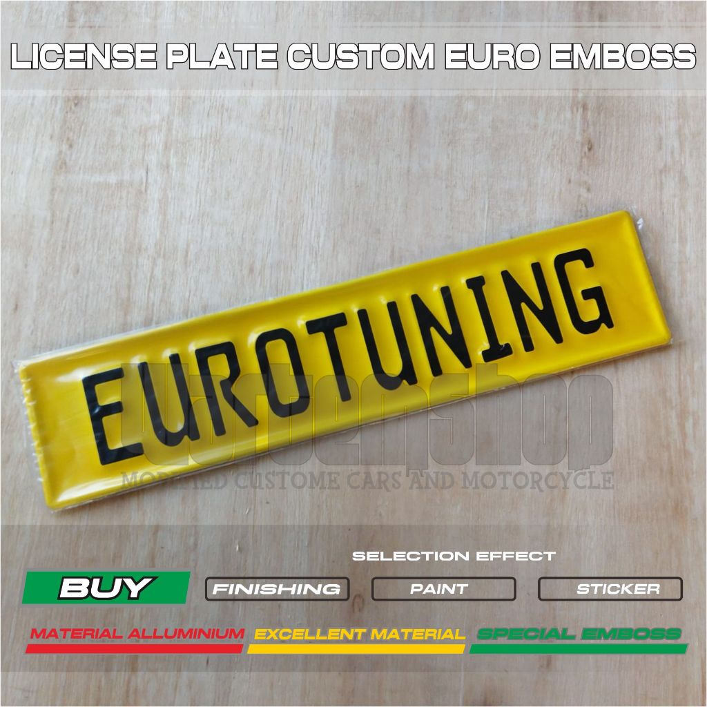 Euro LOOK EURO TUNING CUSTOM EMBOSSED PLATE | Shopee Philippines