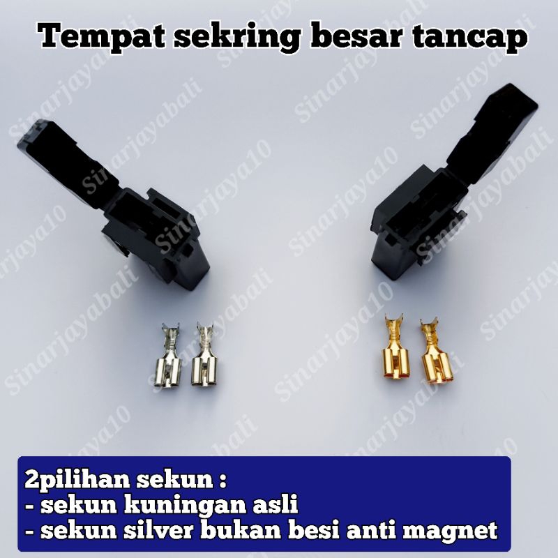 HITAM Large fuse holder Housing fuse holder Standard Black fuse skring ...