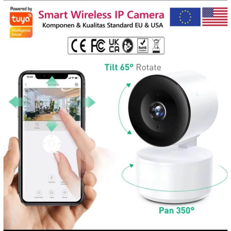 Smart IP indoor cctv camera PTZ 4mp hd standard eu and usa / two way ...