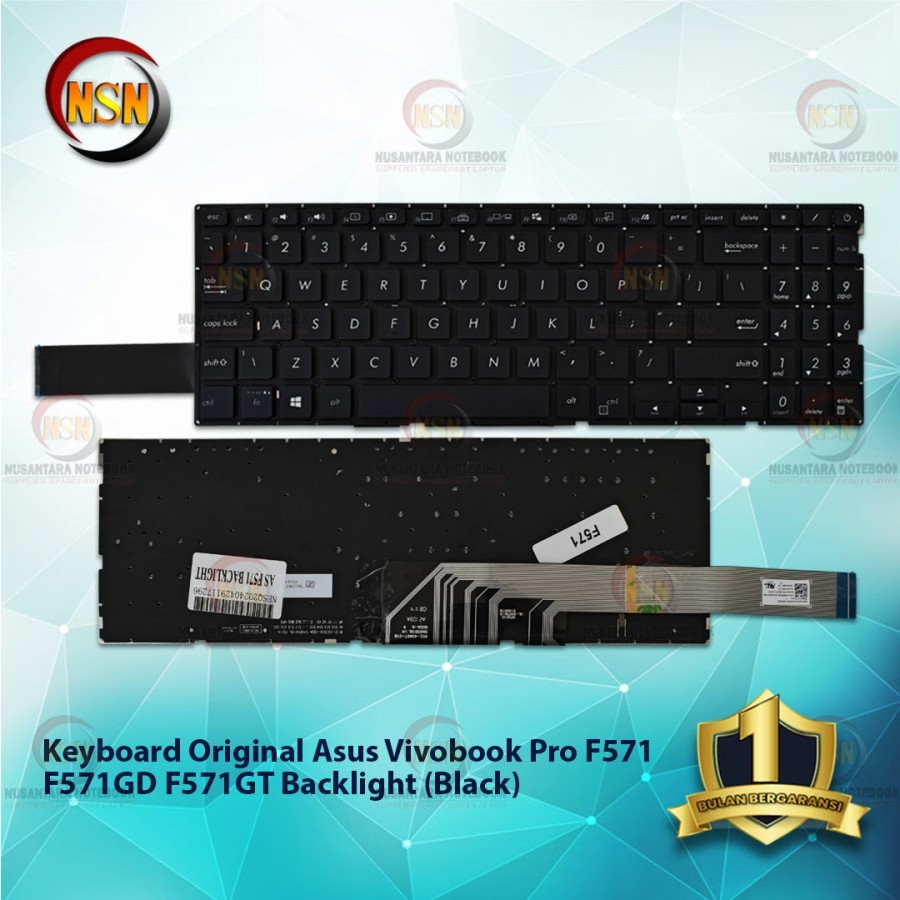Original Laptop Keyboard for Vivobook Pro F571 F571GD F571GT Backlight Black | Shopee Philippines