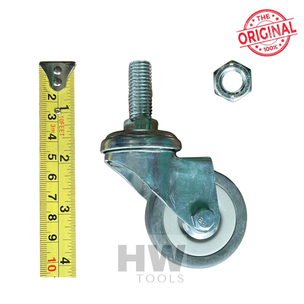 Gray Rubber Wheel Axle Bolt Nut 2inch Live Caster Wheel Trolley ...