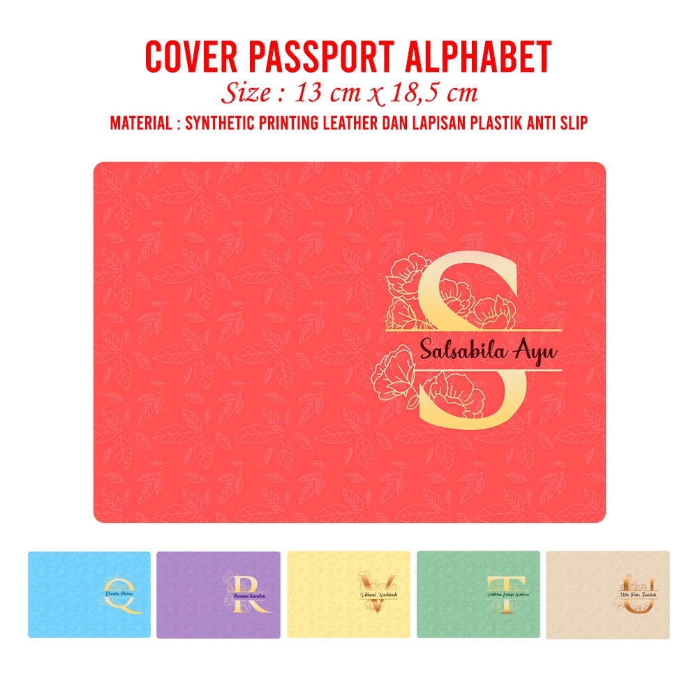 Custom Name Passport Cover Alphabet Series Custom Initial Passport Book ...