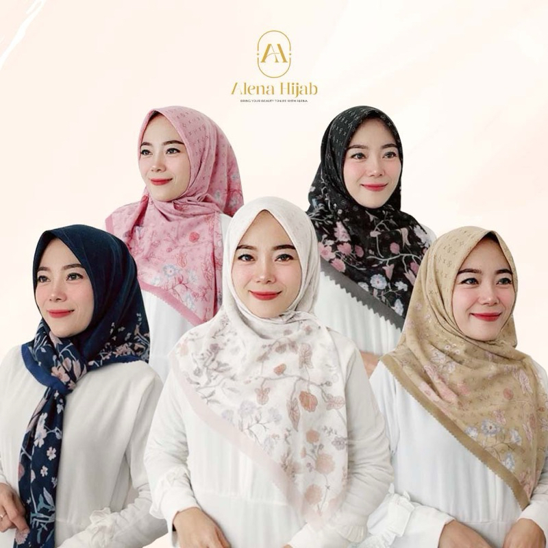 Latest Zaynab Series Sublime Motif Voal Quadrilateral Hijab | Shopee ...