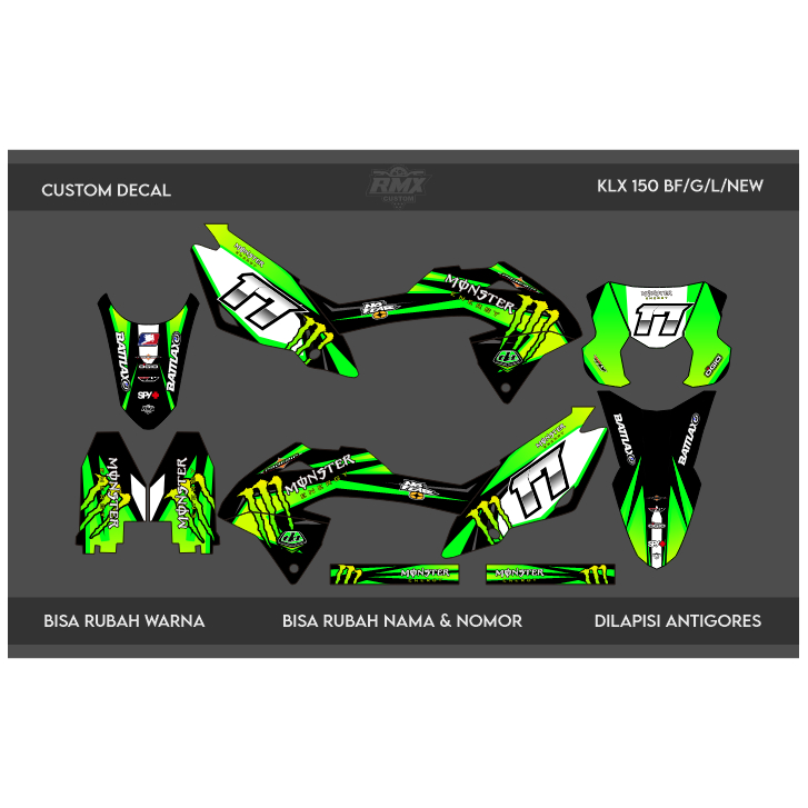 HITAM HIJAU PUTIH MERAH Decal STICKER KLX BF (044) DECAL STICKER KLX ...