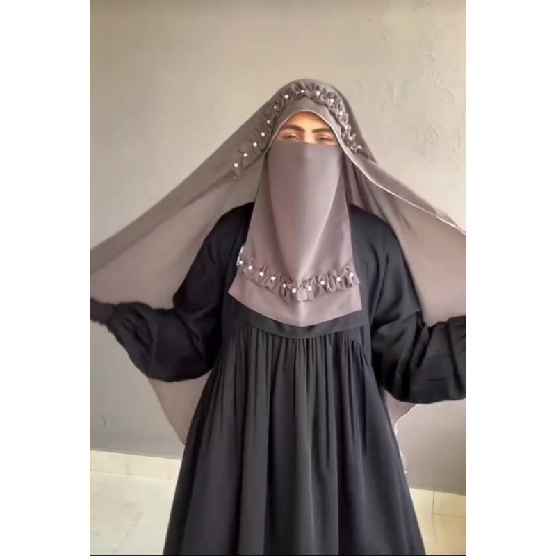 MATA Princess HIJAB JUMBO 4-SQUARE HIJAB FREE VENUE STRAP NIQAB ...
