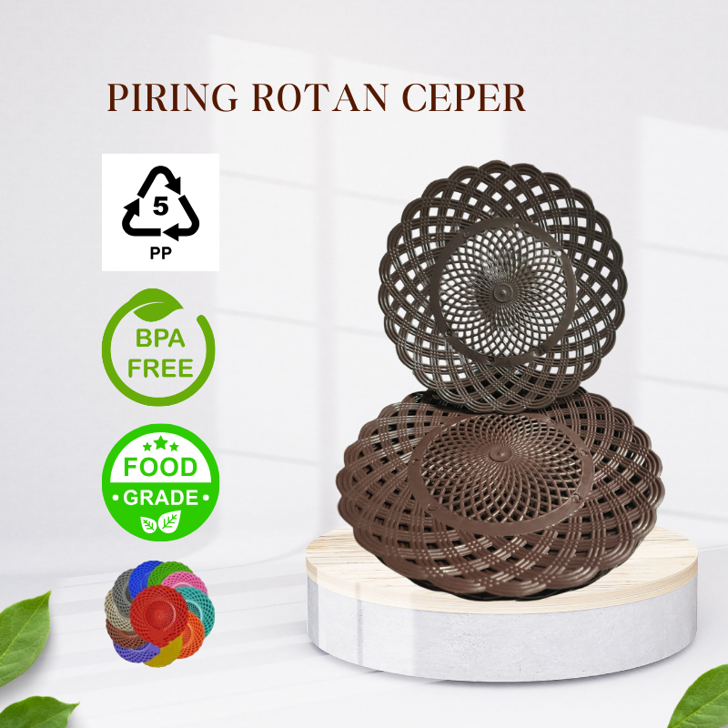 1 Dozen Concave Rattan Plates/Flat Plastic Rattan Plates Woven MOTIF ...