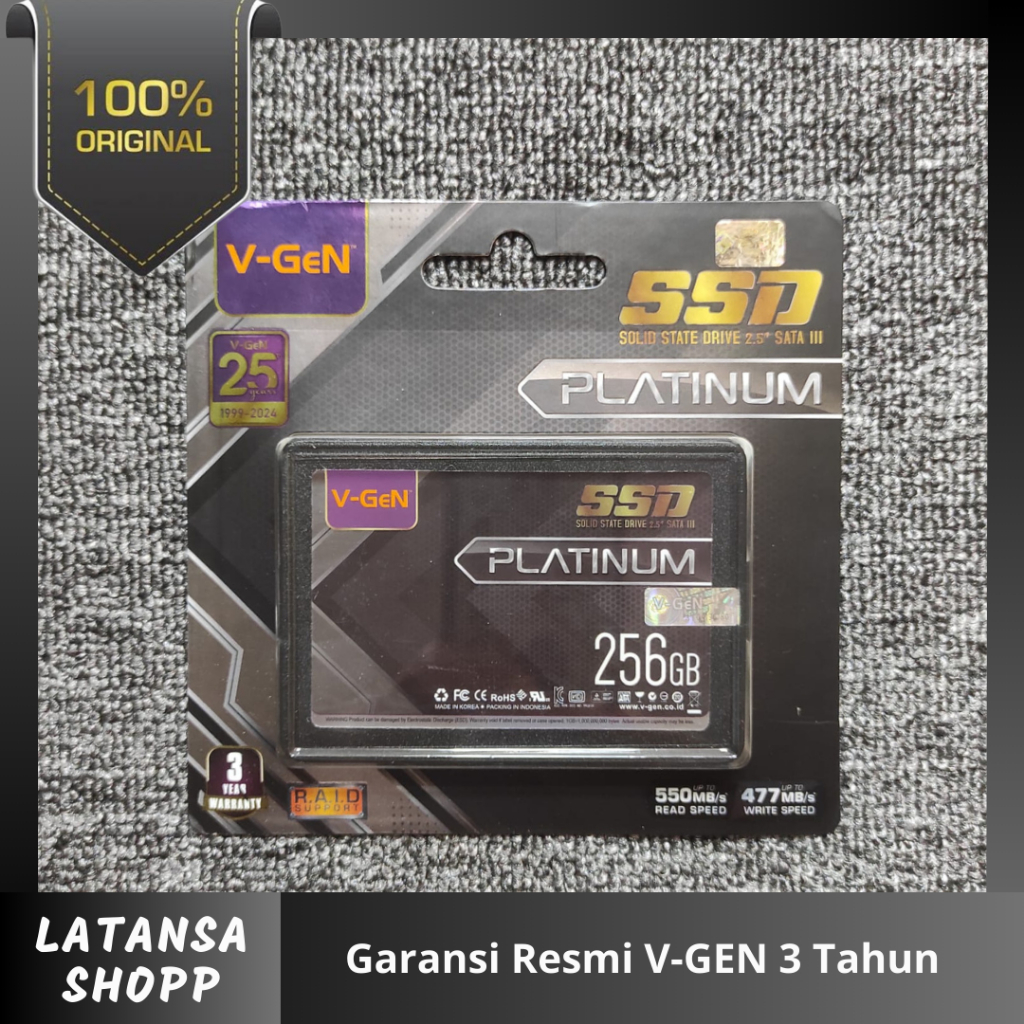 V-gen Platinum SSD 256GB 2.5" Sata III VGEN 3 Years Official Warranty ...