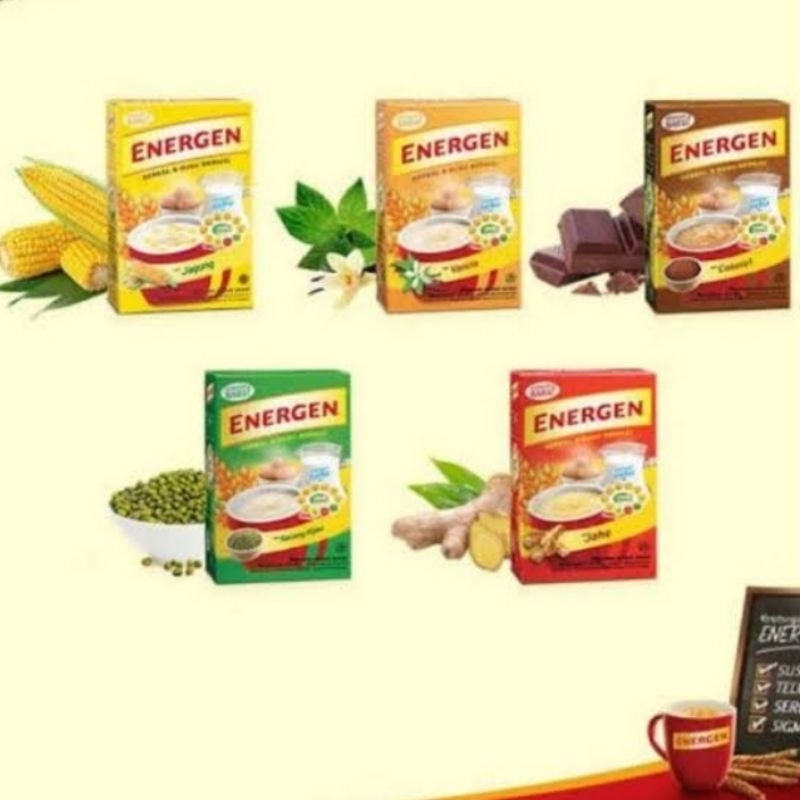 HIJAU Energen cereal drink sachet 32gr vanilla chocolate corn green ...