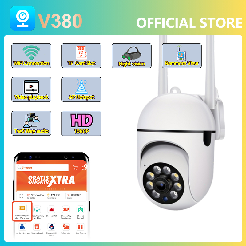 HP Cctv V380 Pro Pet Camera cctv 360 PTZ Panorama Camera, long distance ...