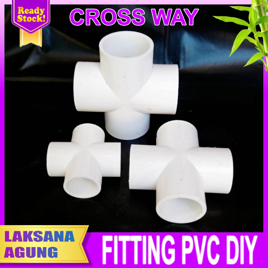 Cross Tee Pvc 20mm, 25mm,1 inch, 4-way | Tee Cross Branch 4 Way Pvc ...