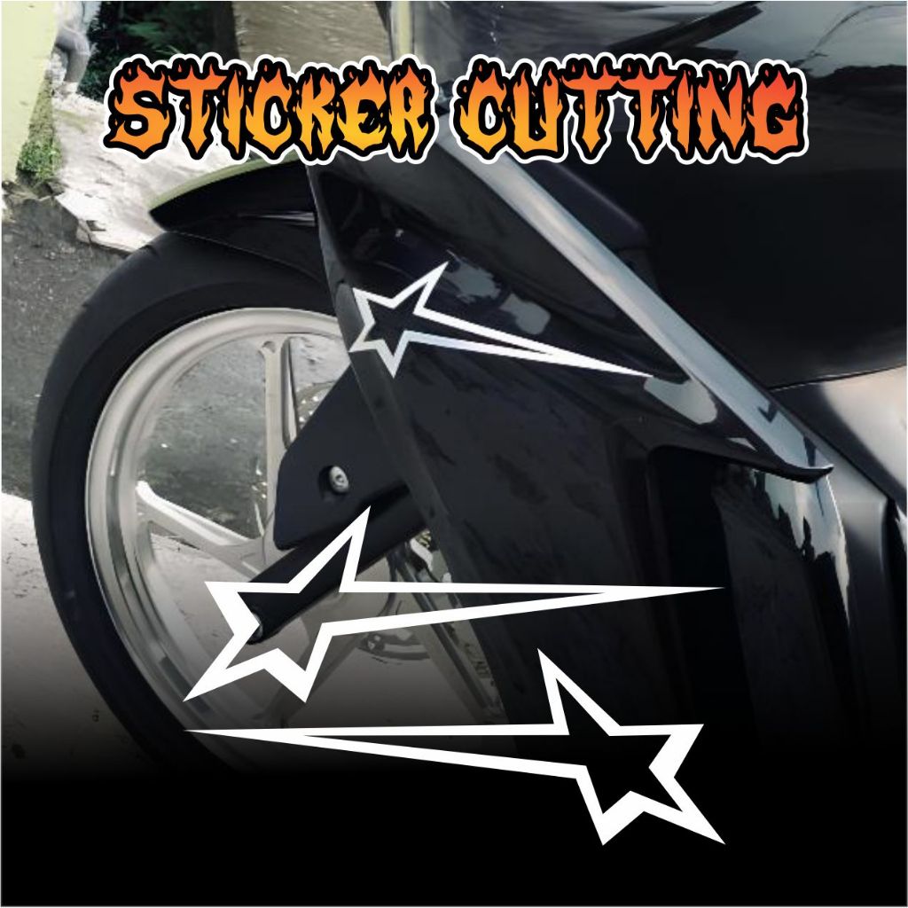 Motorcycle Sticker - cutting Sticker with variations of POINT STARS ...