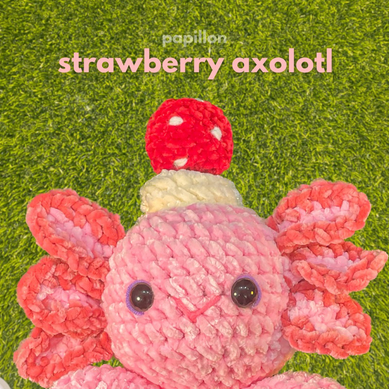 Strawberry Cream Axolotl Amigurumi / Axolotl Knitted Doll | Shopee ...