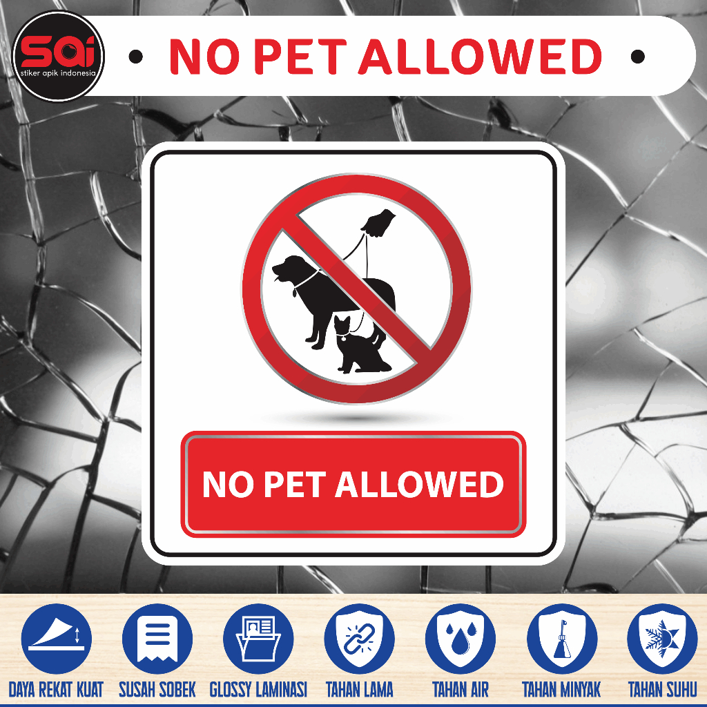Glossy laminated NO PETS ALLOWED waterproof vinyl sticker | Shopee ...