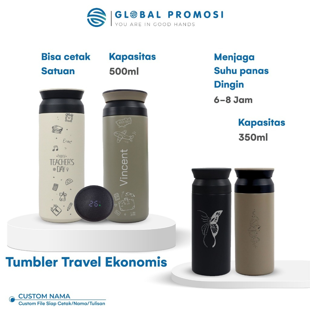 Custom Travel Tumbler 500ml / 350ml Economical Stainless Led / Non Led ...