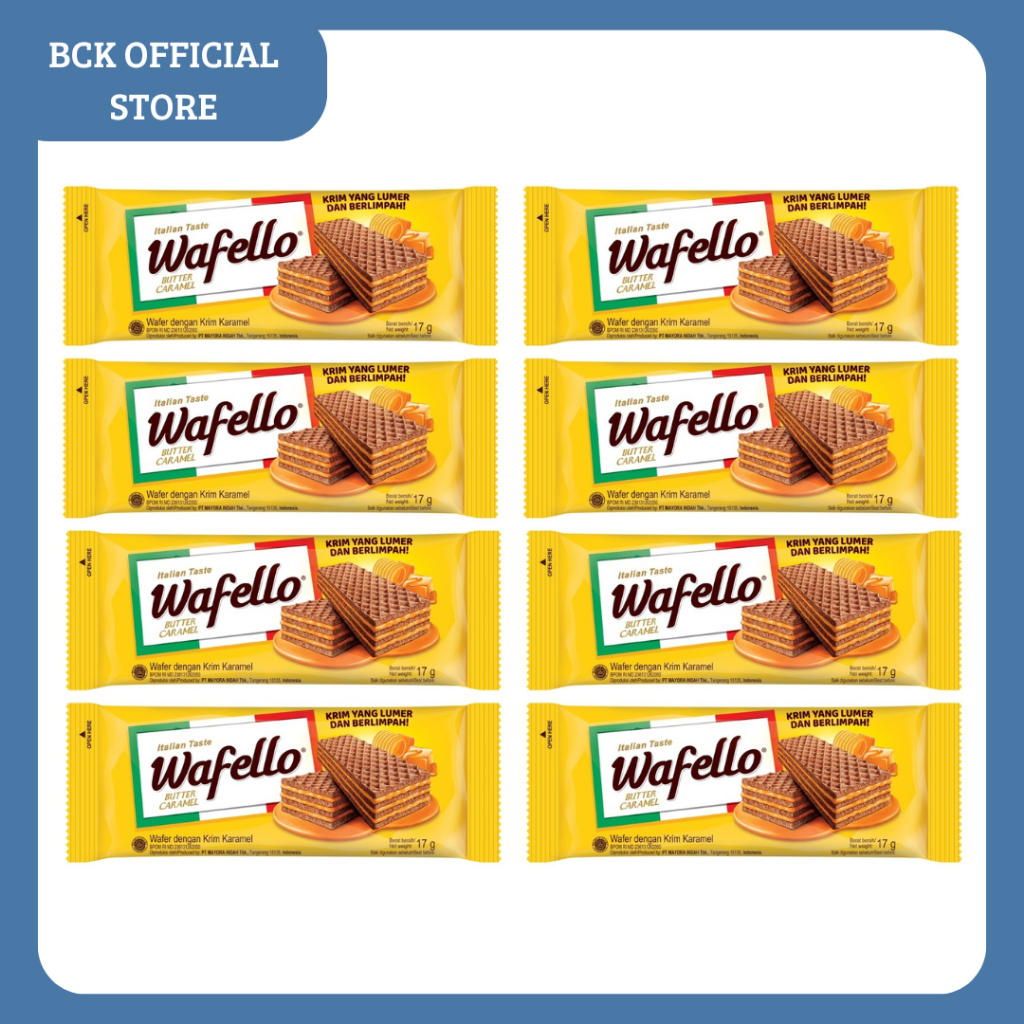 ROMA WAFELLO WAFER CREAM CHOCOLATE CARAMEL [10pcs x 17gr] RENTENG ...