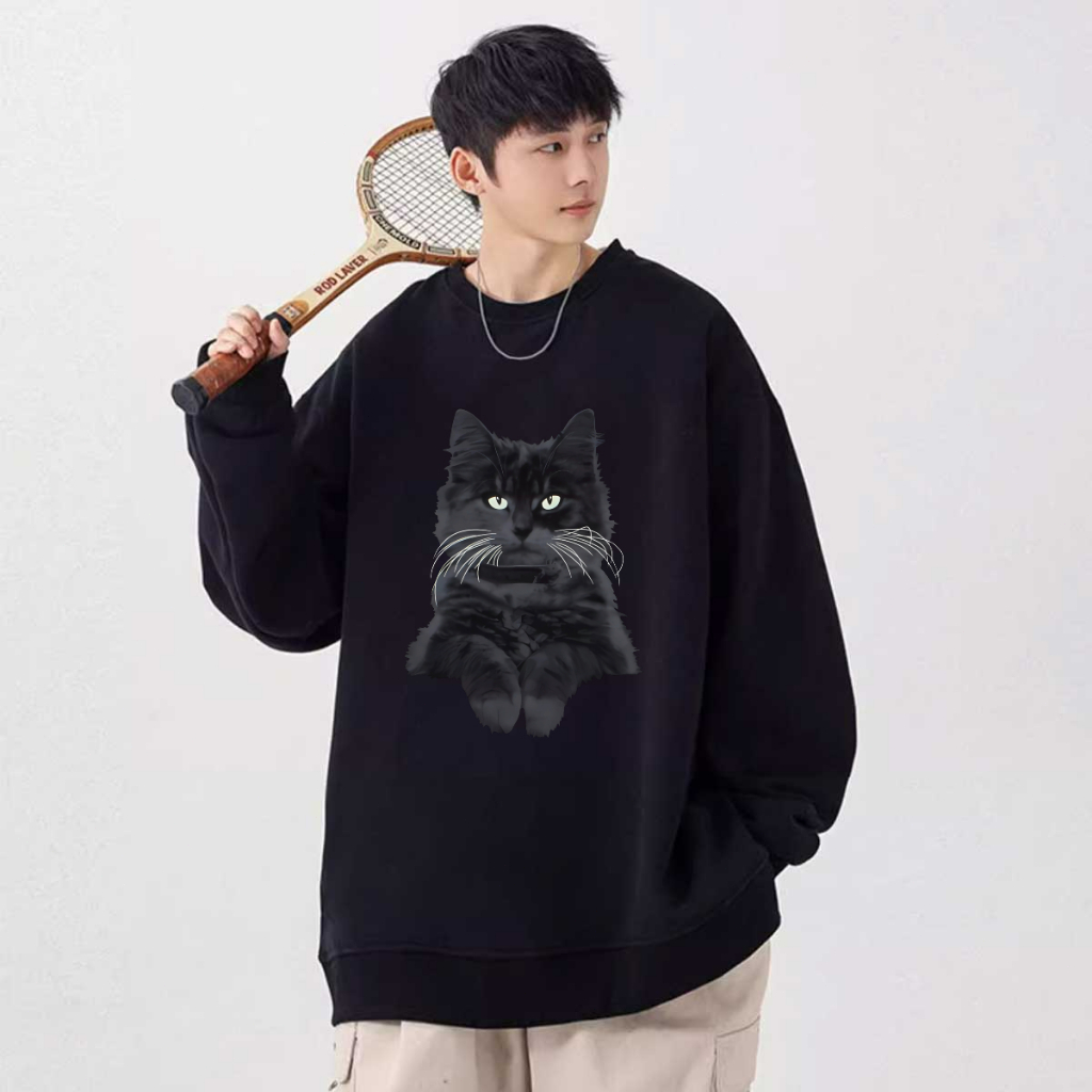 NASA IDOL Men's Oversized Black Long Sleeve Sweater Jacket C301 ...