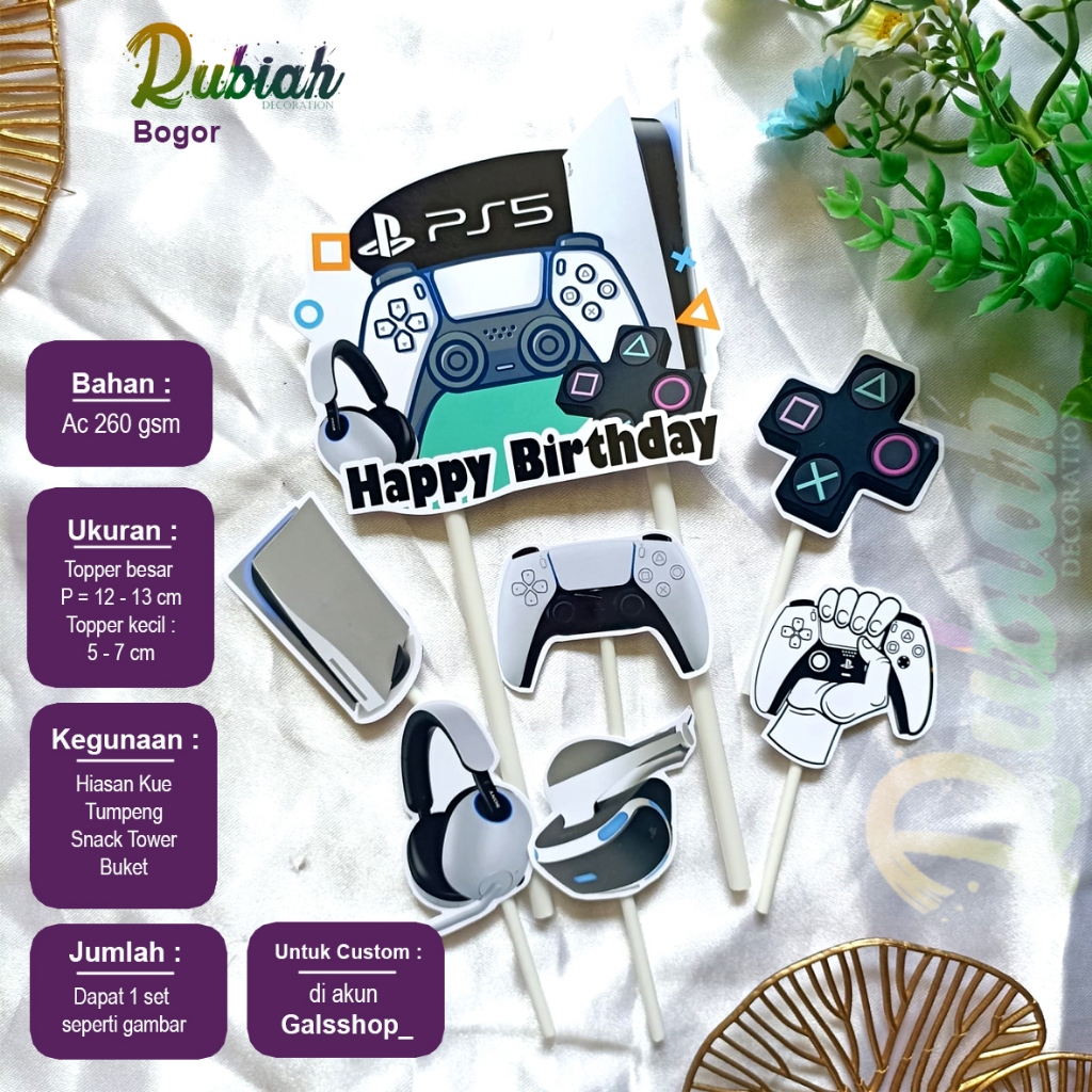 PS 5 cake Topper Birthday cake decoration playstation / Snack Tower ...