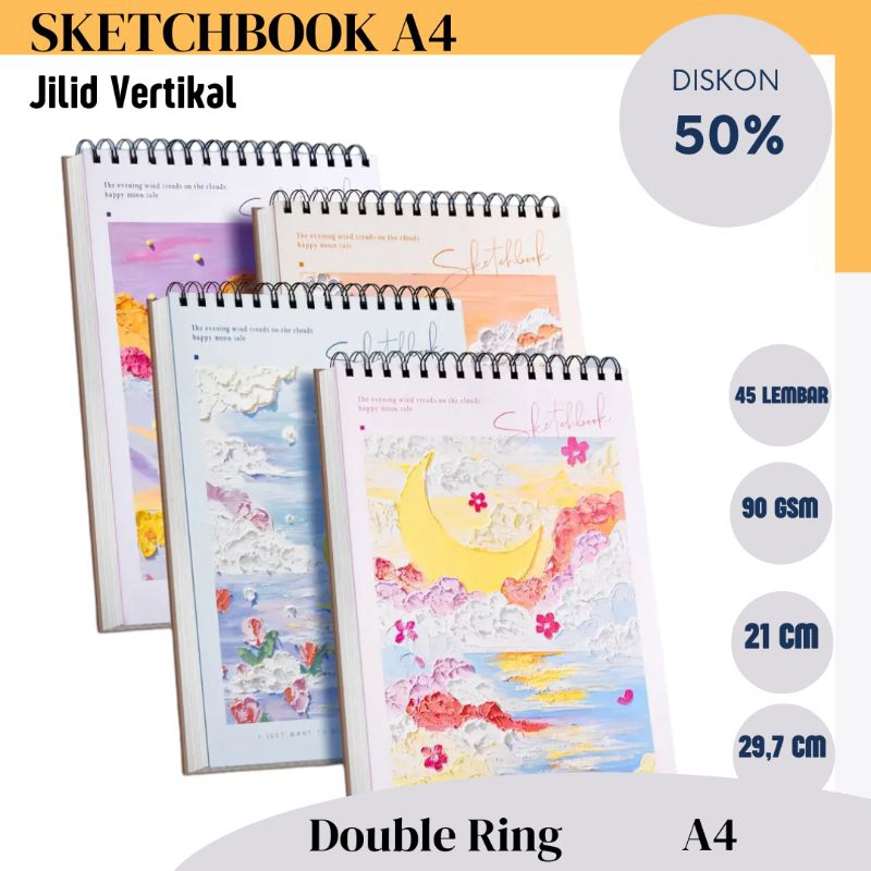 A4 Sketchbook A4 Drawing Book Vertical Sketchbook Spiral Volume 45 ...