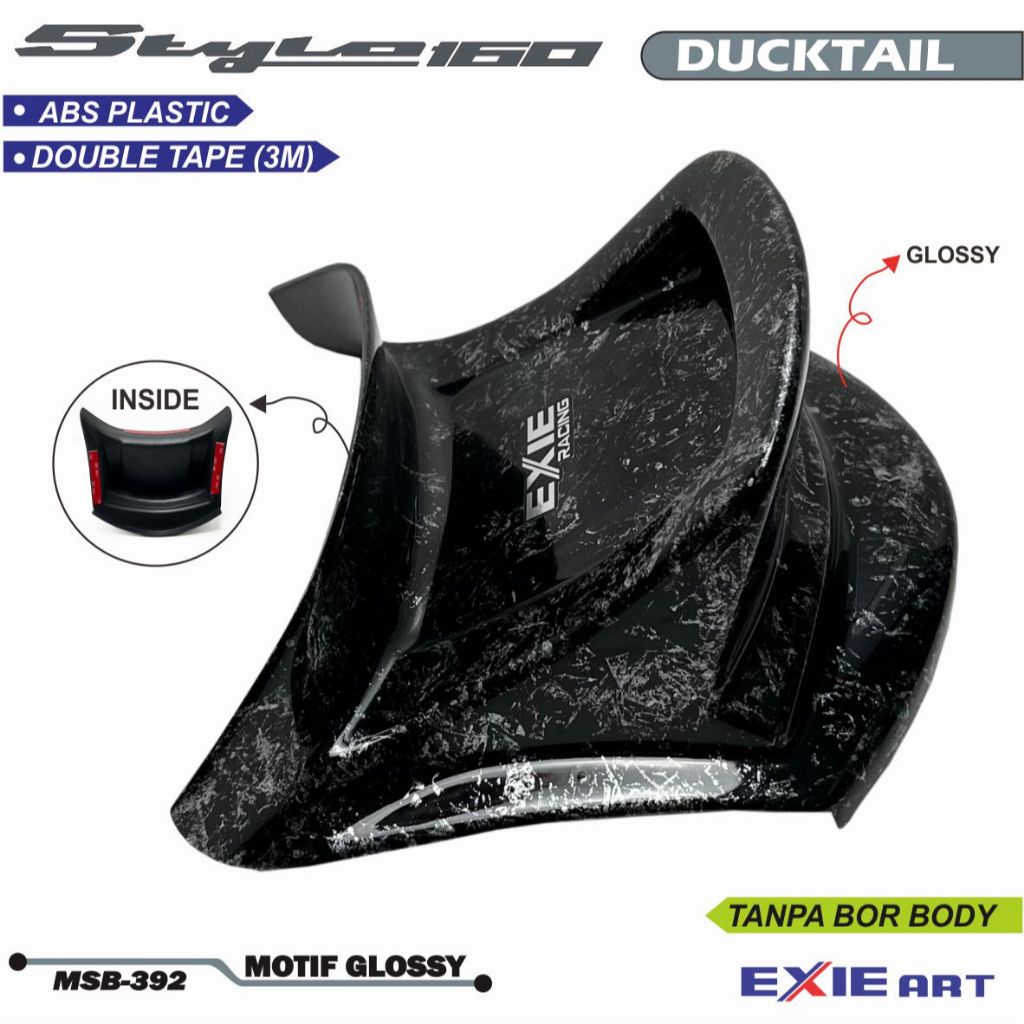 Ducktail Stylo 160 - Exie Art Motorcycle Rear Tail Cover | Shopee ...