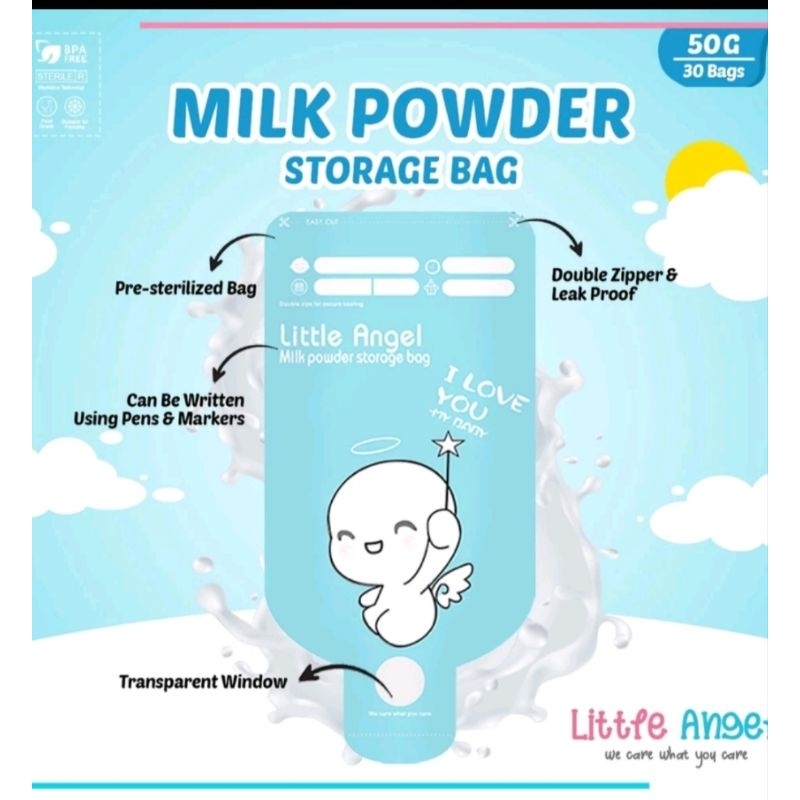 Little angel milk powder bag, milk powder storage 50 gr (1 box contains ...