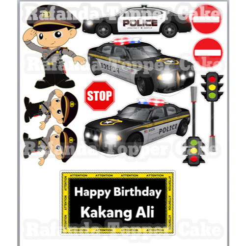 Police birthday cake Topper police Topper birthday | Shopee Philippines