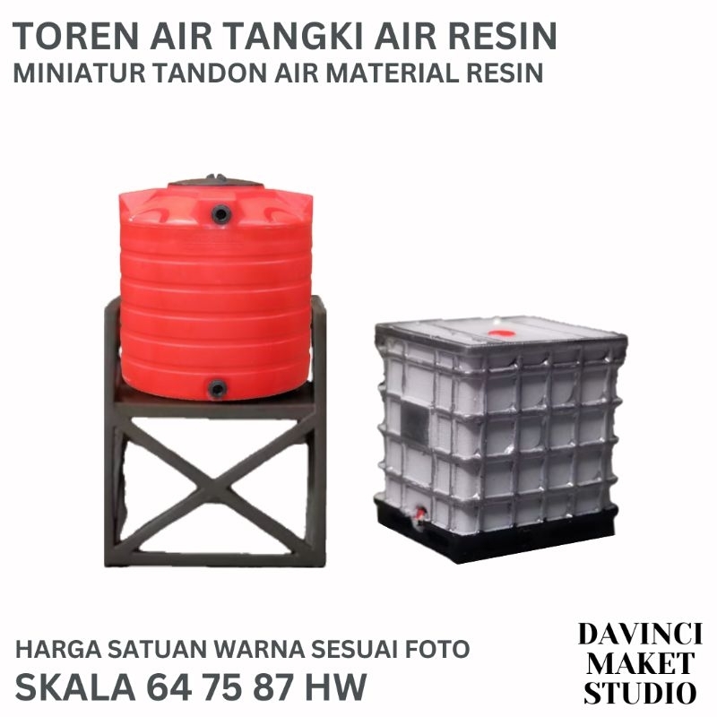 (64) Miniature Orange White Tank Model Round Box Water Tower Tank ...