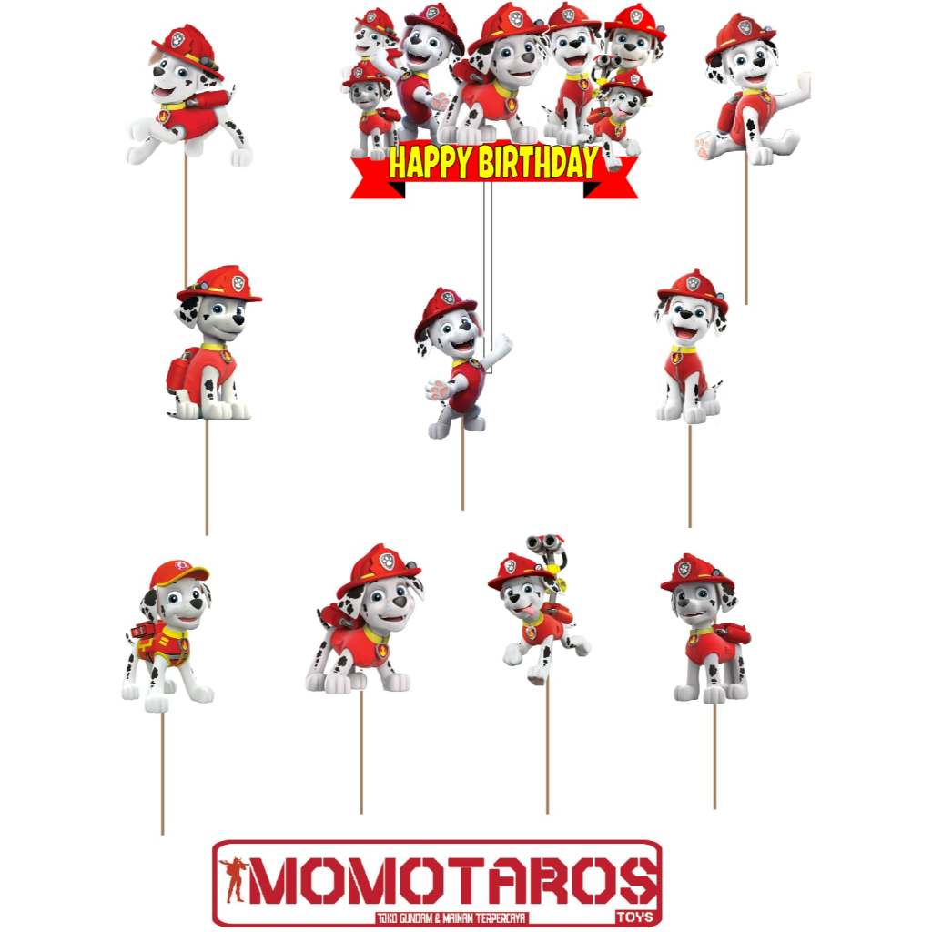 Marshall solo Paw Patrol cake Topper contains 10 pcs | Shopee Philippines